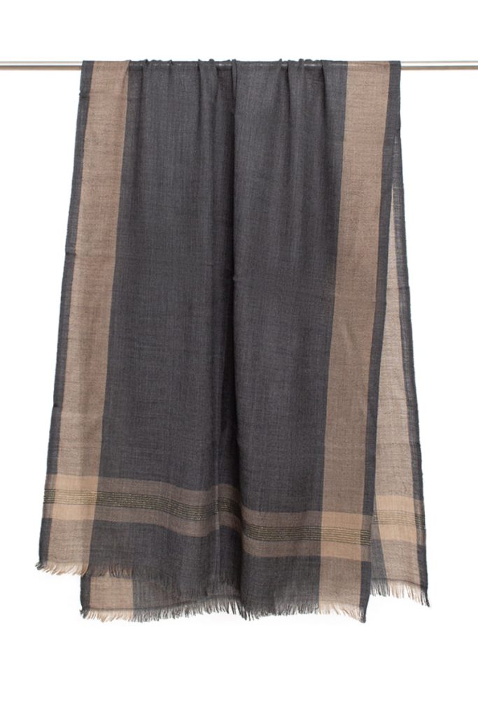 Plain Black Wool Scarf for women - Basic Scarves - Ilan Orbach